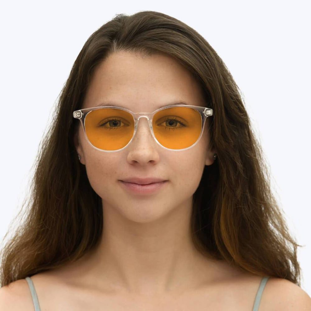 Billie Blue Light Blocking Glasses Crystal - Prescription