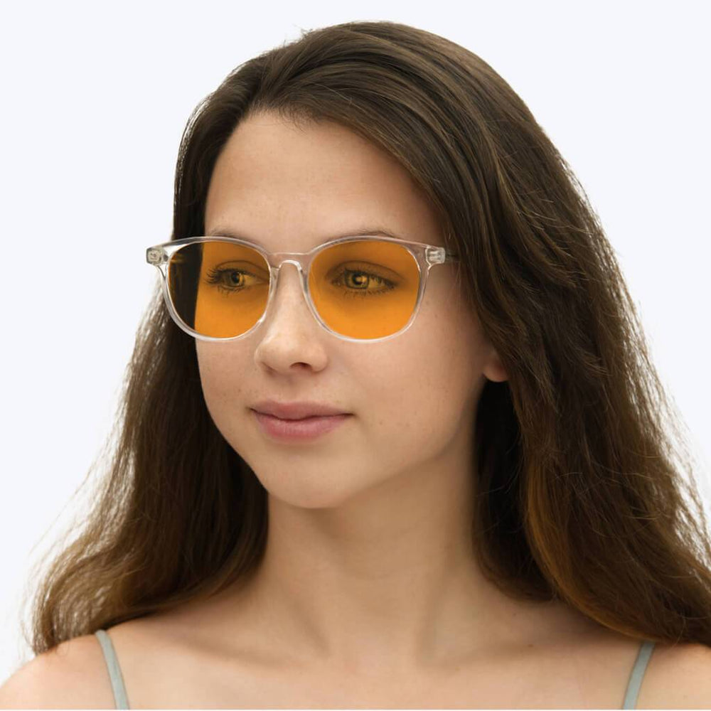 Billie Blue Light Blocking Glasses Crystal - Prescription